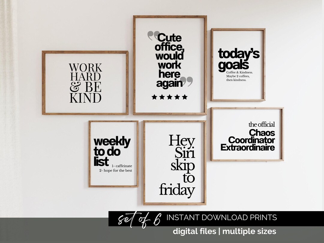 Funny Office Decor Set Sarcastic Cubicle Poster Cute Office Decor ...