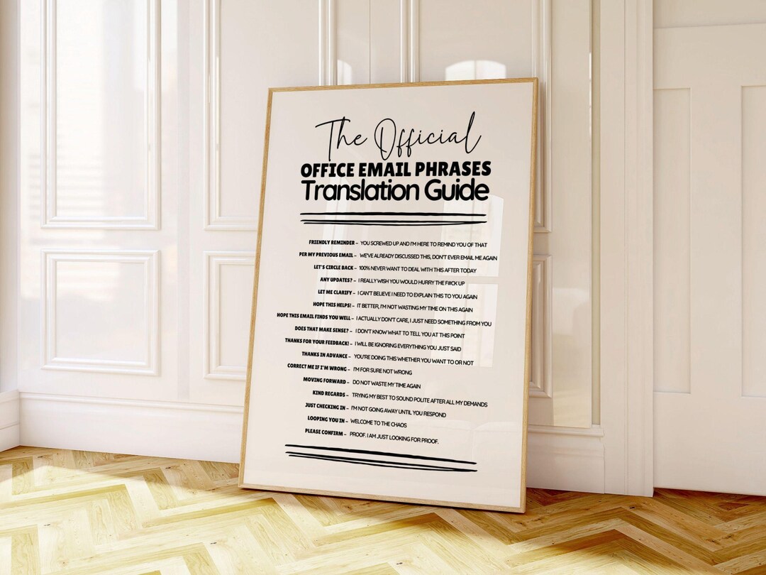 Office Humor Poster, Funny Work Email Print, Passive Aggressive Office ...
