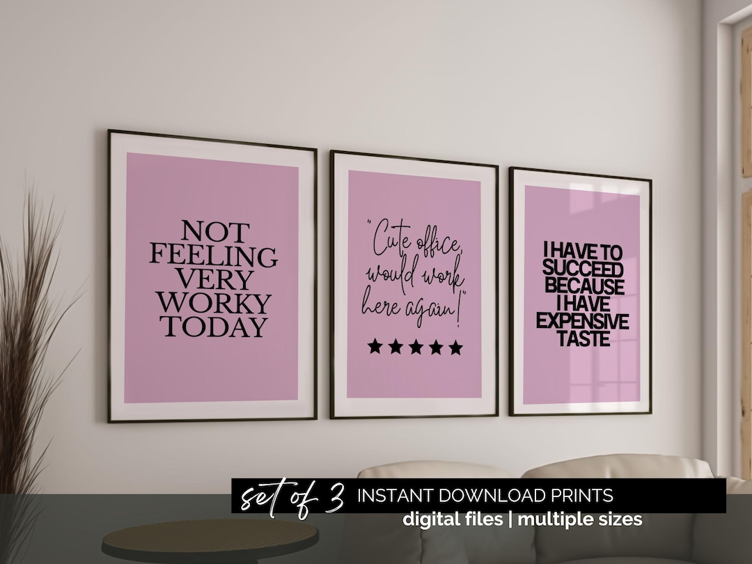 Girly Quote Printable Posters Office Desk Accessories Purple Wall Art ...