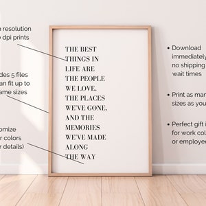 Quotes About Life Printable Wall Art the Best Things in Life Quote ...