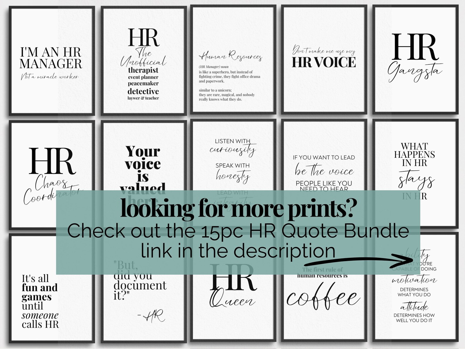Human Resources Quote Wall Art Prints HR Poster Bundle HR Manager ...