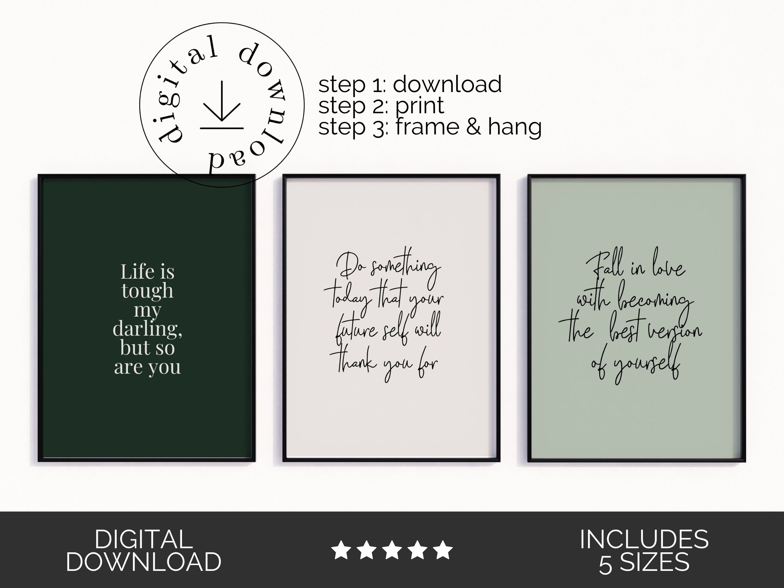 Green Office Decor, Inspirational Quote Posters, Motivational Office ...