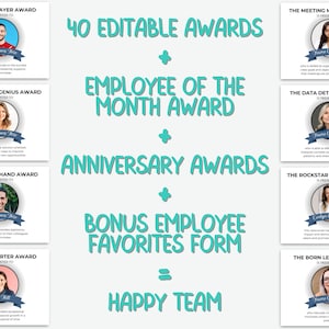 Employee Appreciation Day Awards Editable Staff Recognition Awards ...