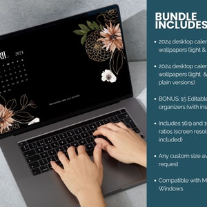 Desktop Wallpaper Floral, Desktop Background Wallpaper, 2024 Monthly ...