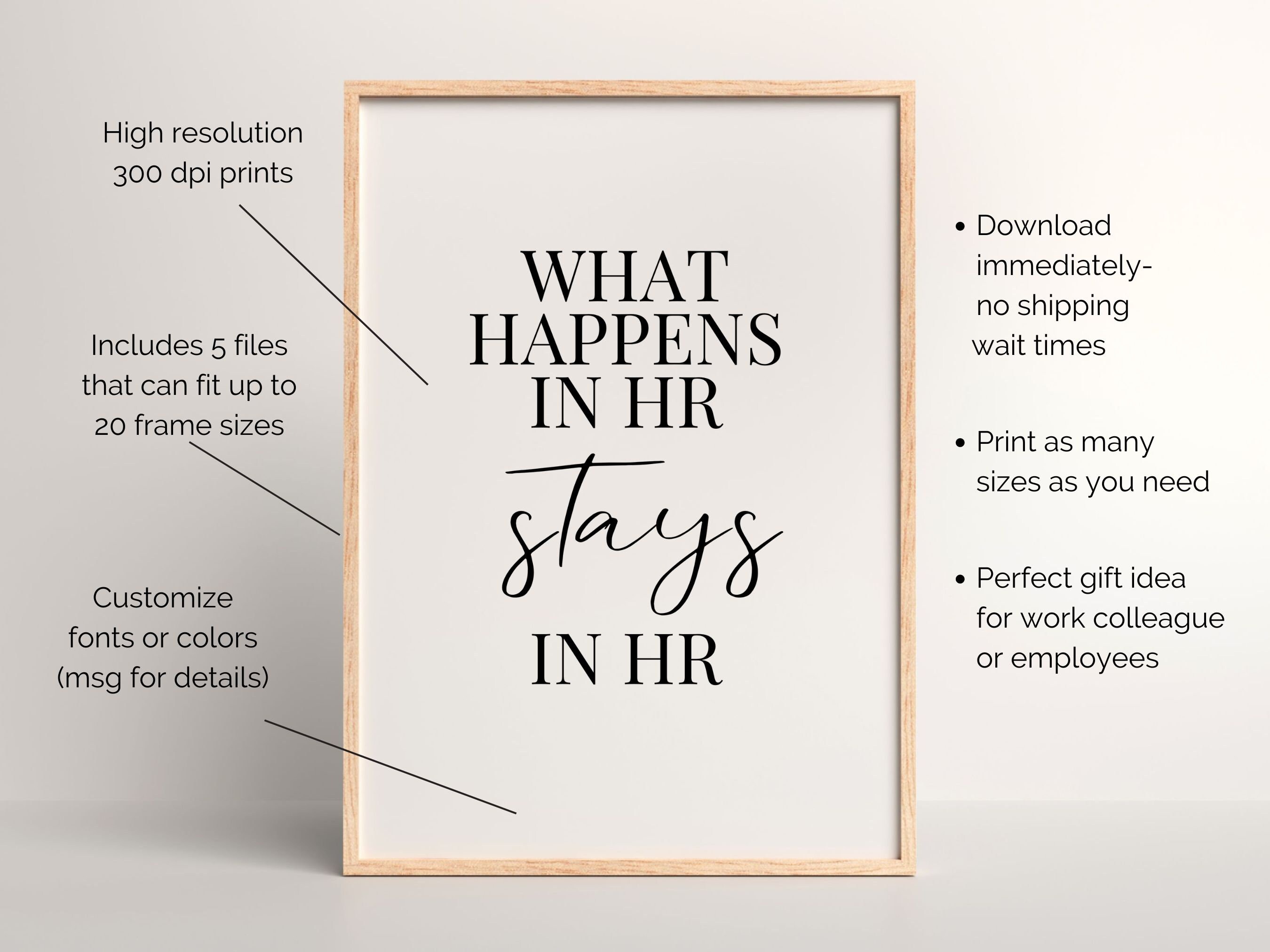 HR Office Decor for Women Office Wall Art Human Resources Funny Quote ...