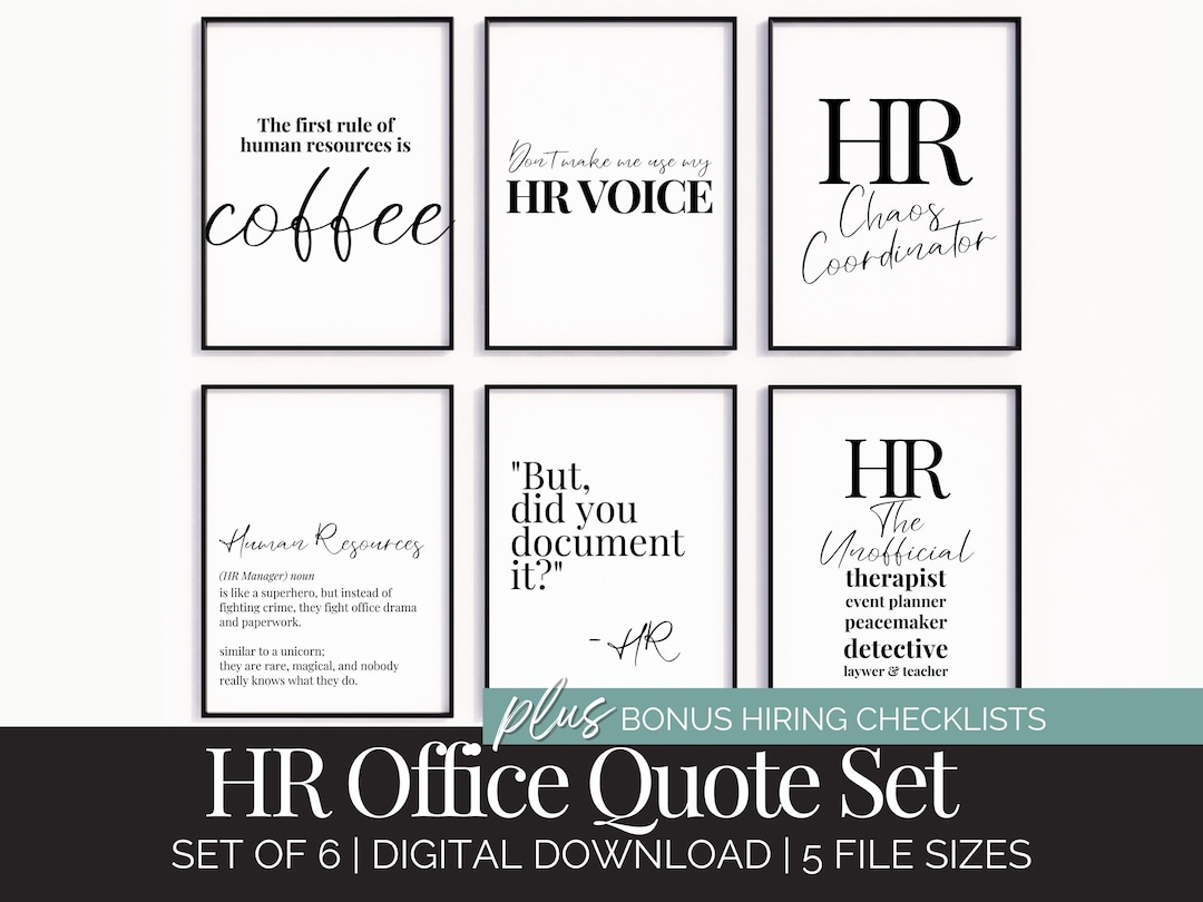 HR Manager Office Decor for Women Office Wall Art Human Resources Funny ...