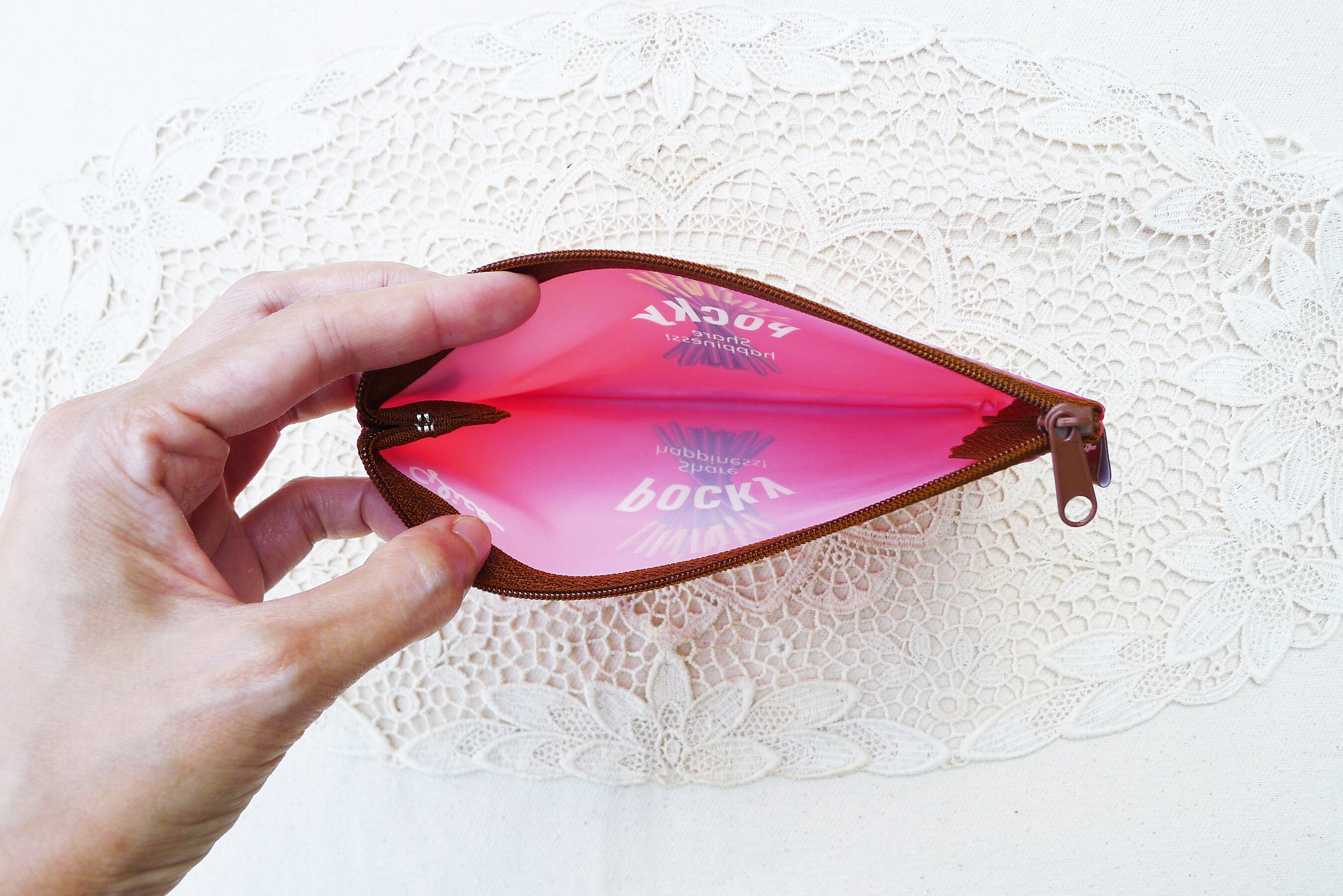 Super Cute Deadstock Japanese Glico POCKY Pvc Pencil Case, Makeup Bag, Lovely Red Zipper Pouch ...