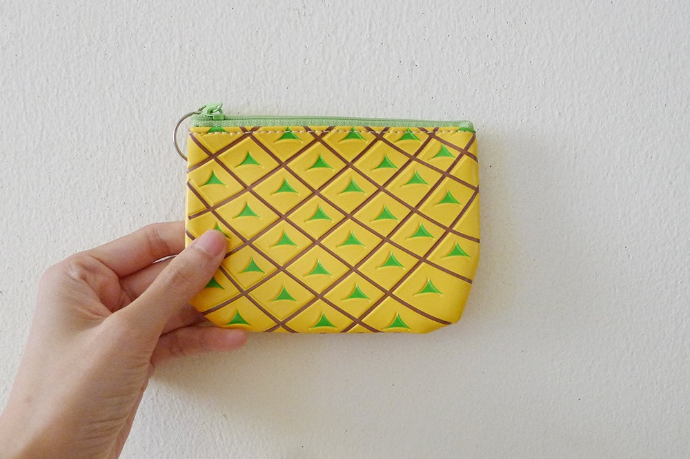 PINEAPPLE Pvc Zipper Pouch, Fruit Coin Purse, Small Bag, Cosmetic Bag ...