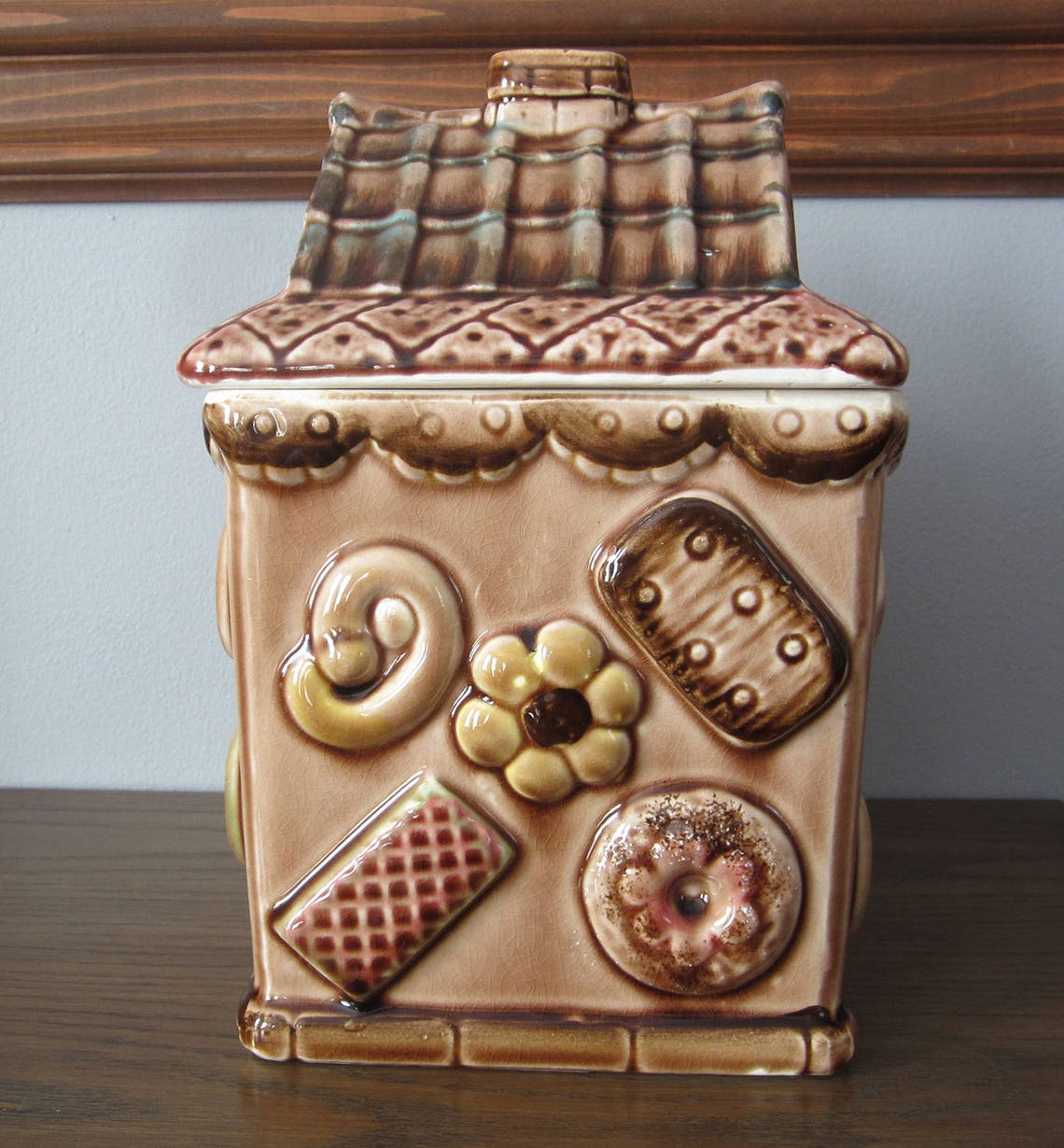 Vintage Gingerbread House Cookie Jar - Etsy