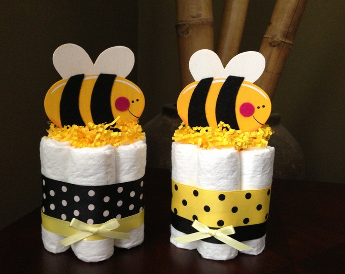 Bumble Bee Mini Diaper Cake, Baby Shower Centerpiece, New Baby Gift ...