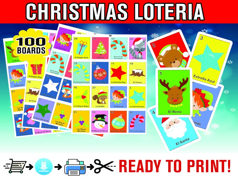 Loteria De Navidad Para Imprimir Loteria Navidena En Espanol Spanish ...