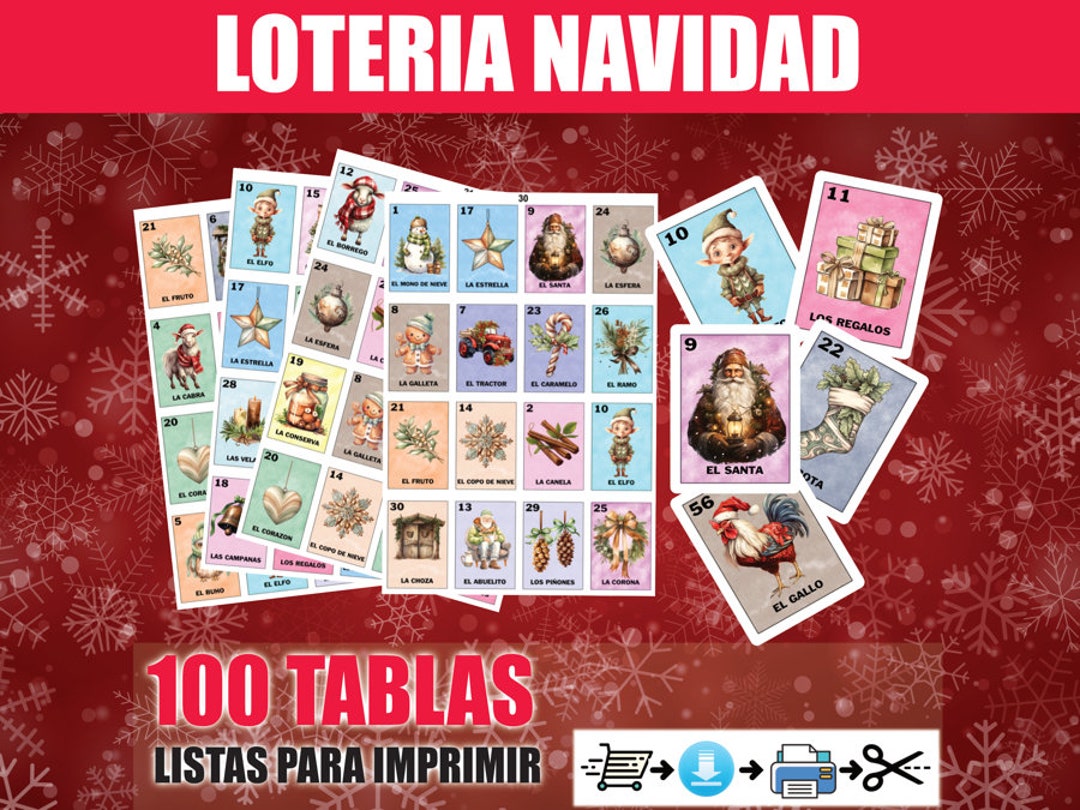 Loteria Navidad Imprimir Loteria Navideña Espanol Loteria Navidena ...