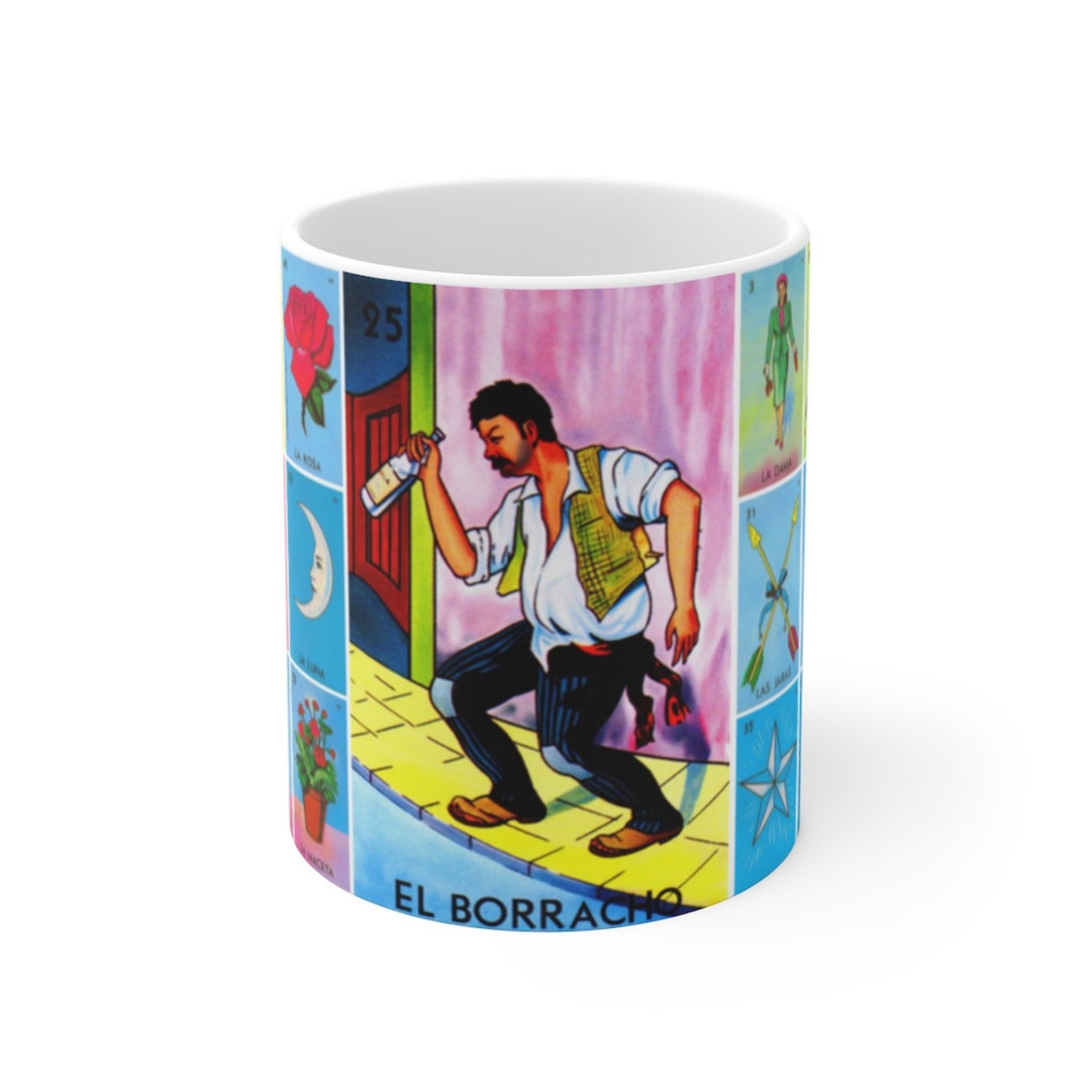 Mexican Bingo Mug El Borracho Taza Para Regalo Mexican Loteria - Etsy