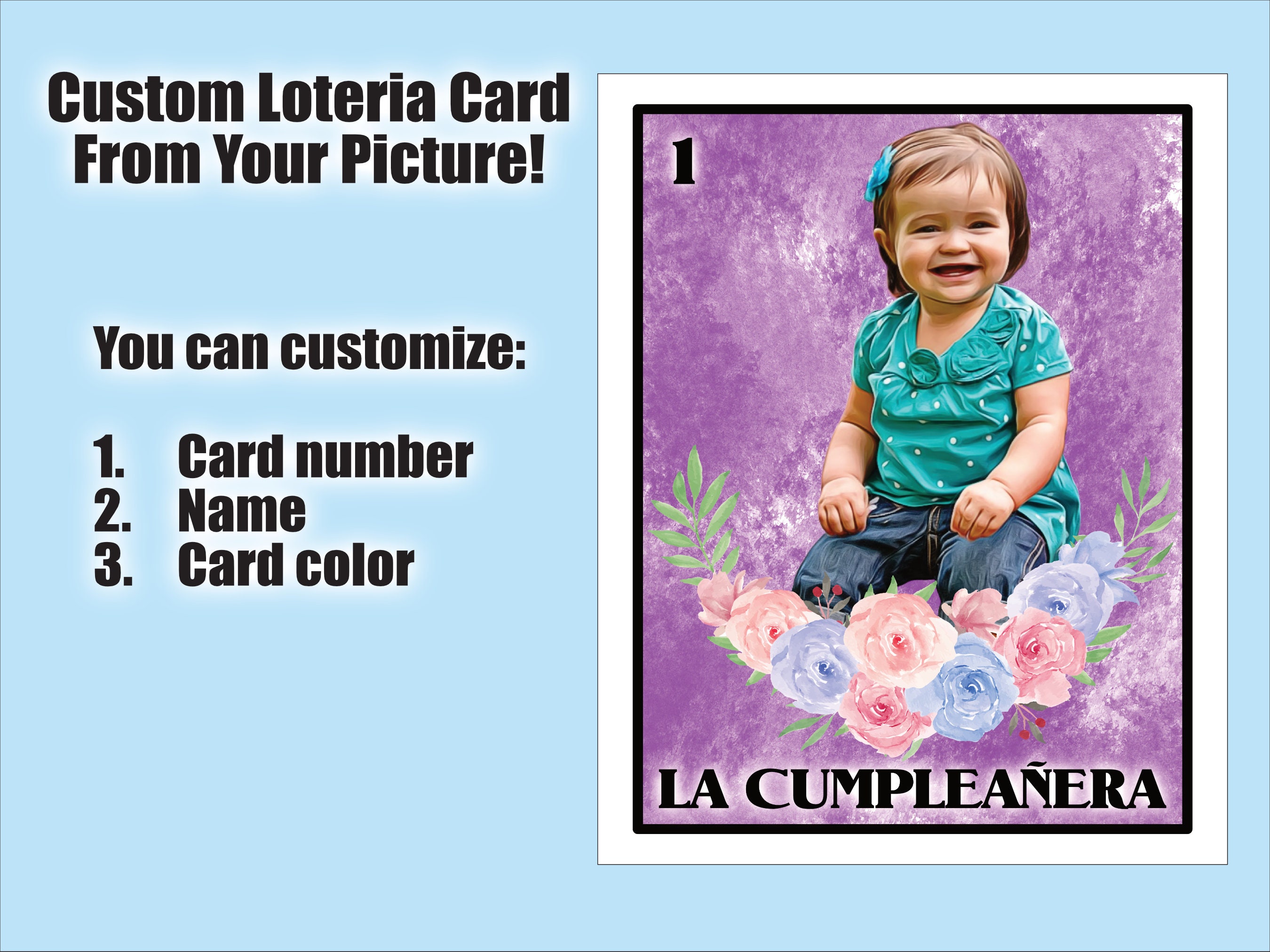 PERSONALIZED LOTERIA CARD for Mexican Loteria Birthday Party La ...