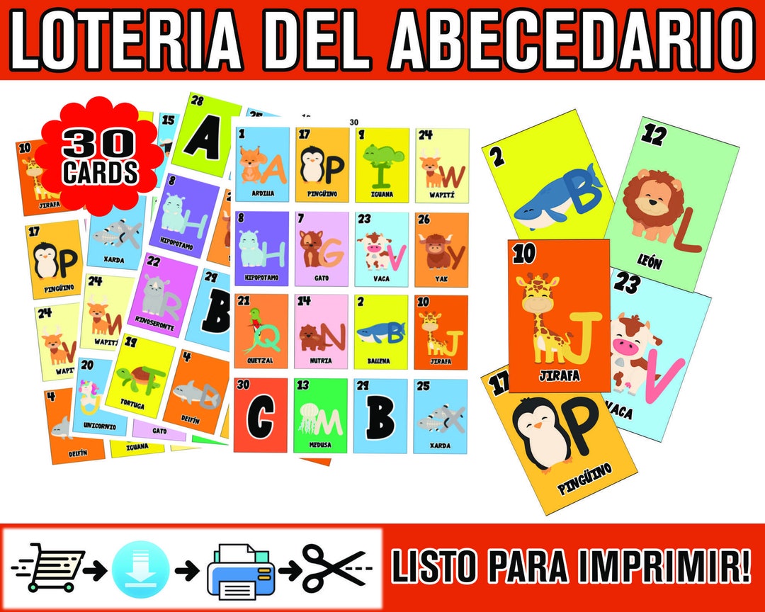 Loteria for Kids to Learn the Spanish Alphabet Great Loteria for School ...