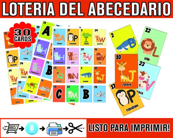 Loteria for Kids to Learn the Spanish Alphabet Great Loteria | Etsy
