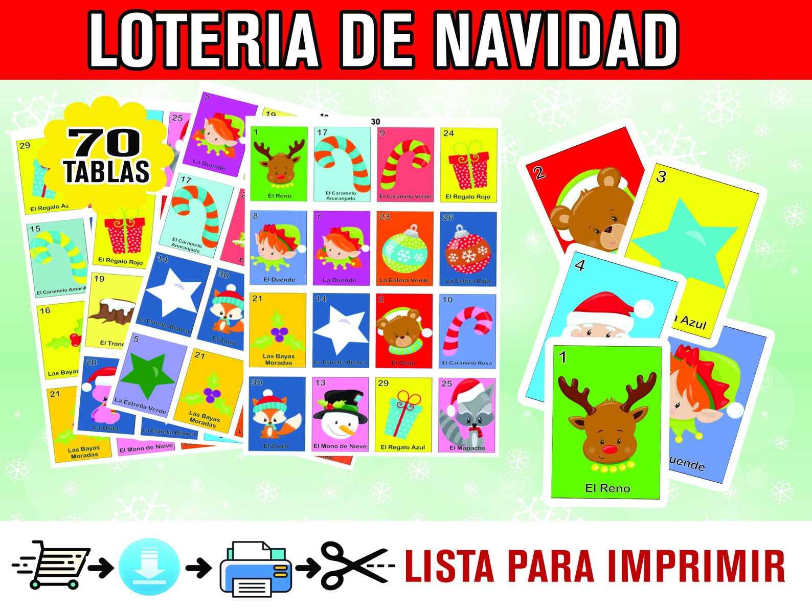 Loteria De Navidad Para Imprimir Loteria Navidena En Español Loteria De ...