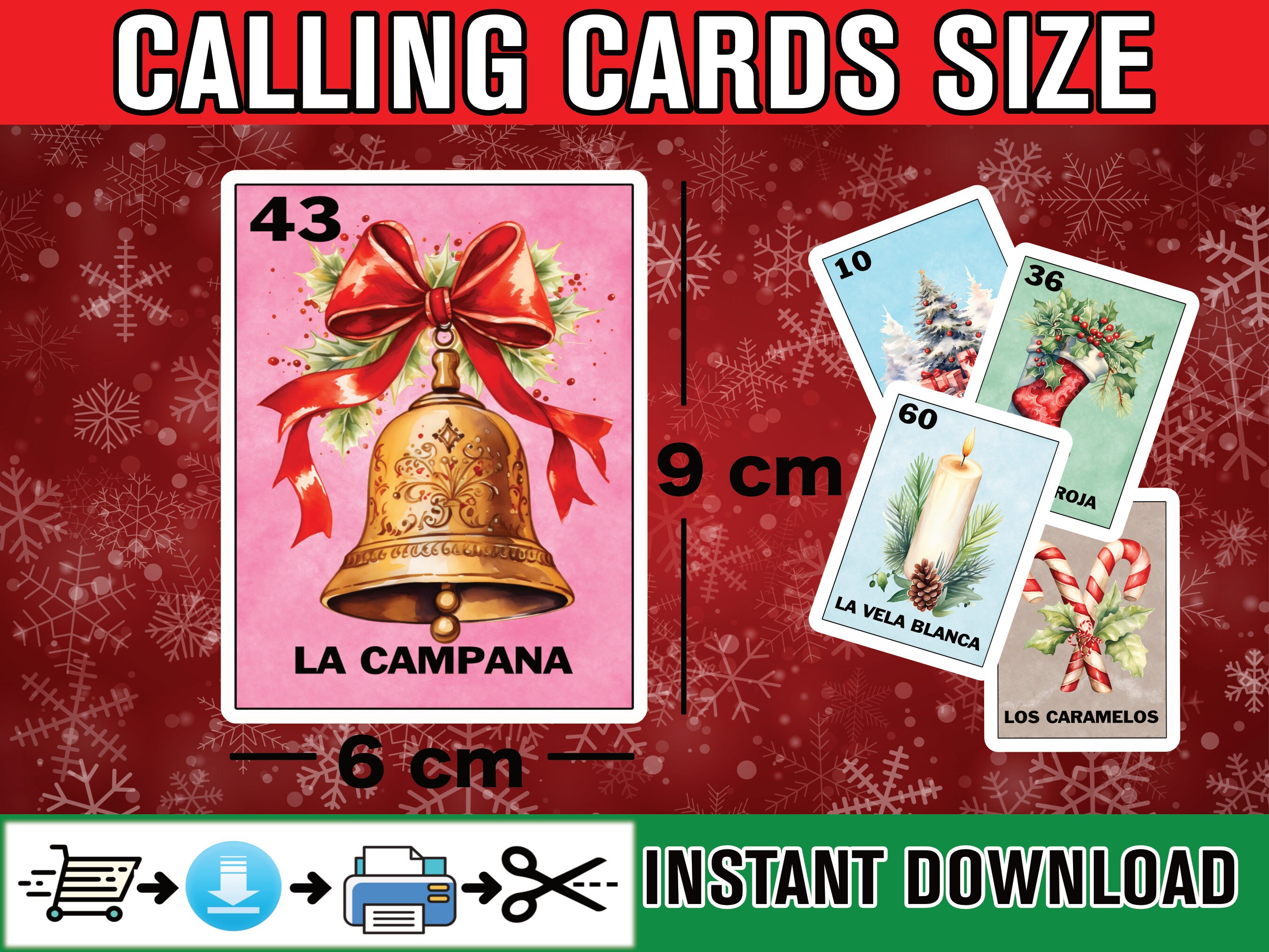 Loteria De Navidad Para Imprimir Loteria Navideña En Espanol Loteria De ...