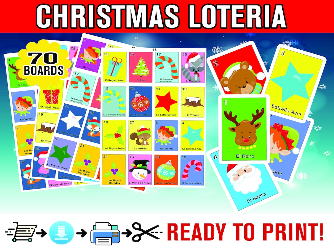 Loteria De Navidad Para Imprimir Loteria Navidena En Español Loteria De ...