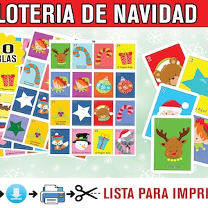 Loteria De Navidad Para Imprimir Loteria Navideña En Español Loteria De ...