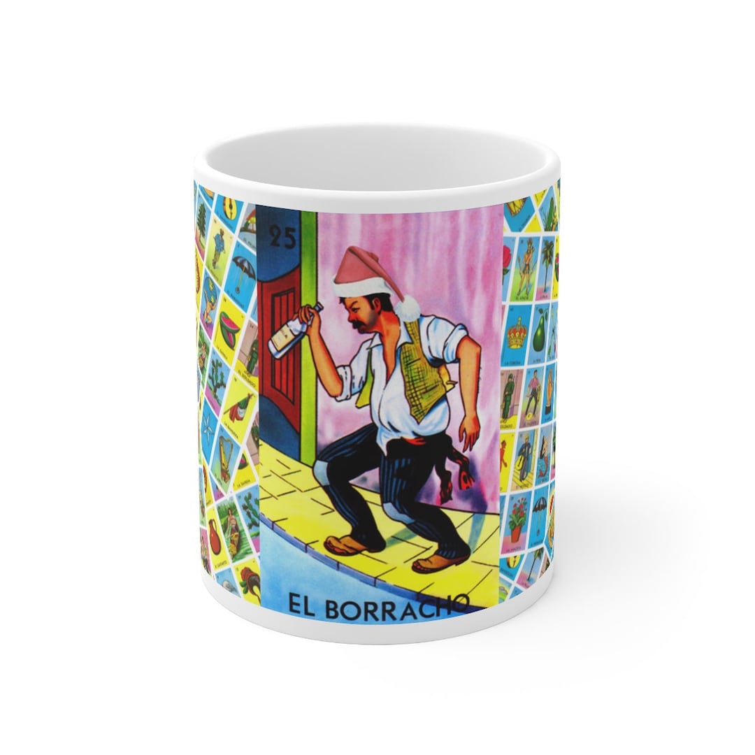 Mexican Loteria Mug CHRISTMAS EDITION El Borracho Loteria Card ...