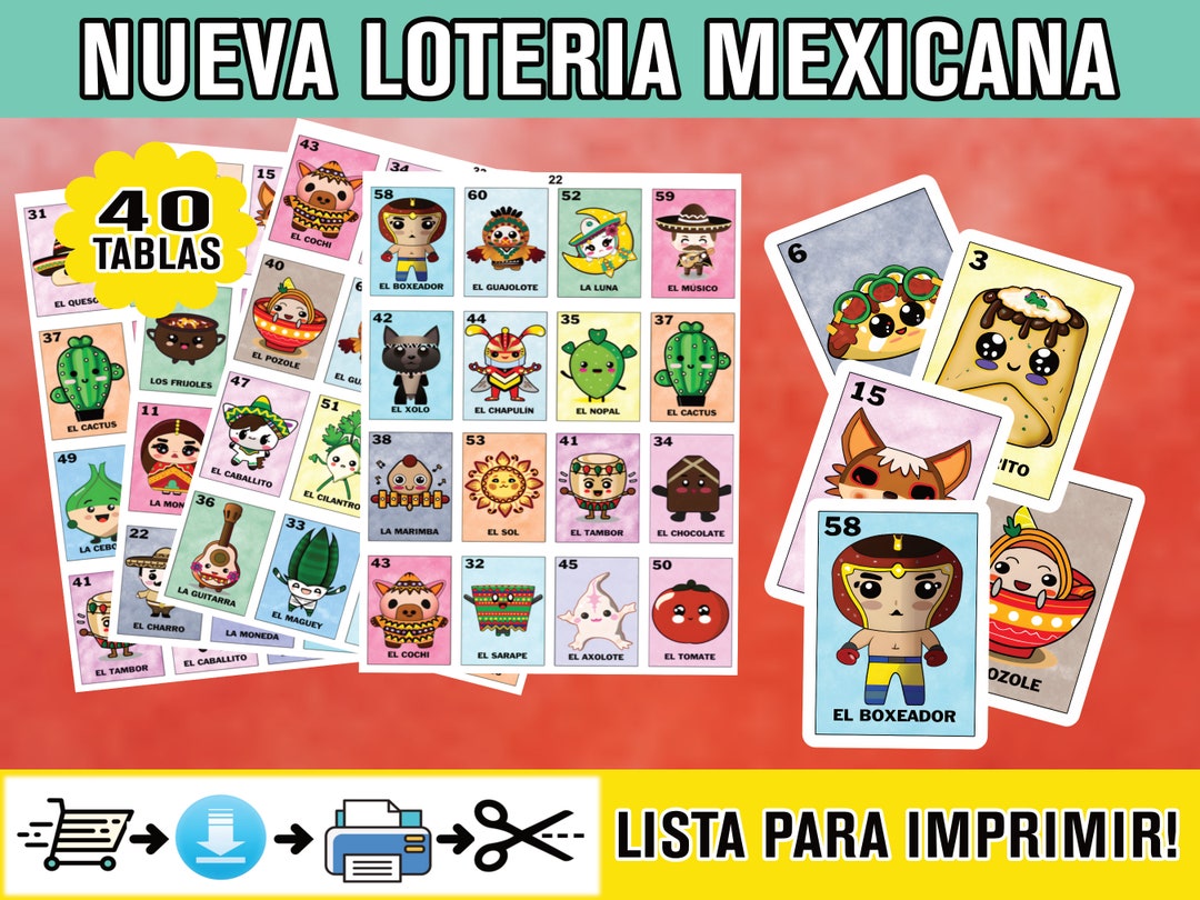 Loteria for Kids Printable Mexican Loteria Game for Kids Mexican ...