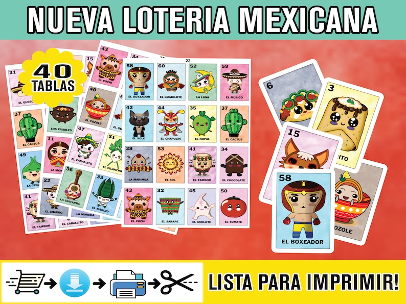 Loteria for Kids Printable Mexican Loteria Game for Kids - Etsy