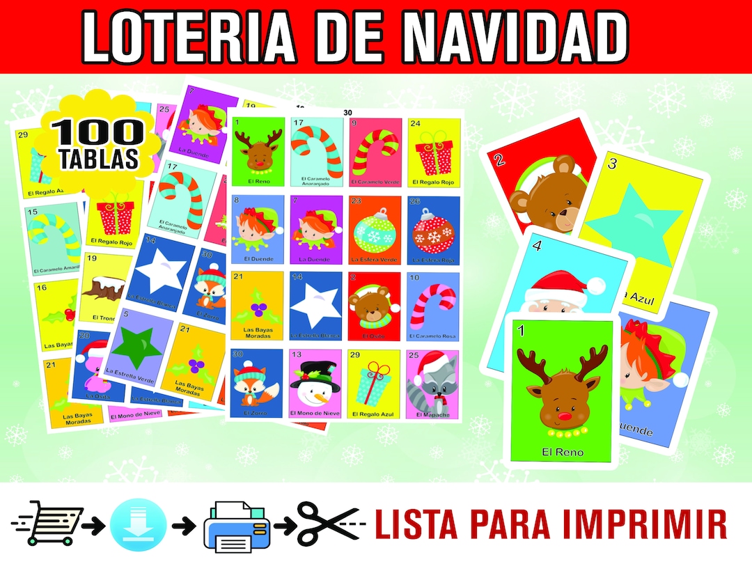 Loteria De Navidad Para Imprimir Loteria Navidena En Espanol Spanish ...
