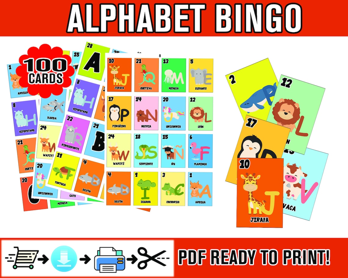 Loteria Del Abecedario Para Imprimir Loteria Didactica Educativa Del ...