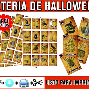 Halloween Bingo Cards for Kids Download and Print PDF - Loteria De ...