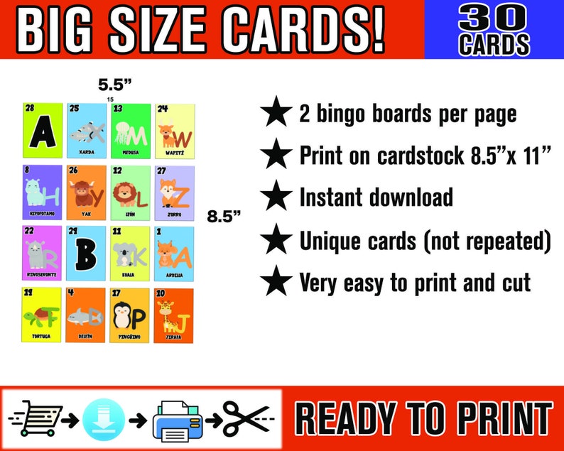 Loteria for Kids to Learn the Spanish Alphabet Great Loteria for School ...