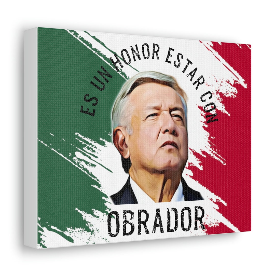 AMLO Canvas Portrait Mexican President Andres Manuel Lopez Obrador Gift ...