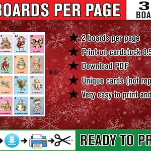 Loteria Navidad Para Imprimir Loteria Navideña En Español Loteria ...