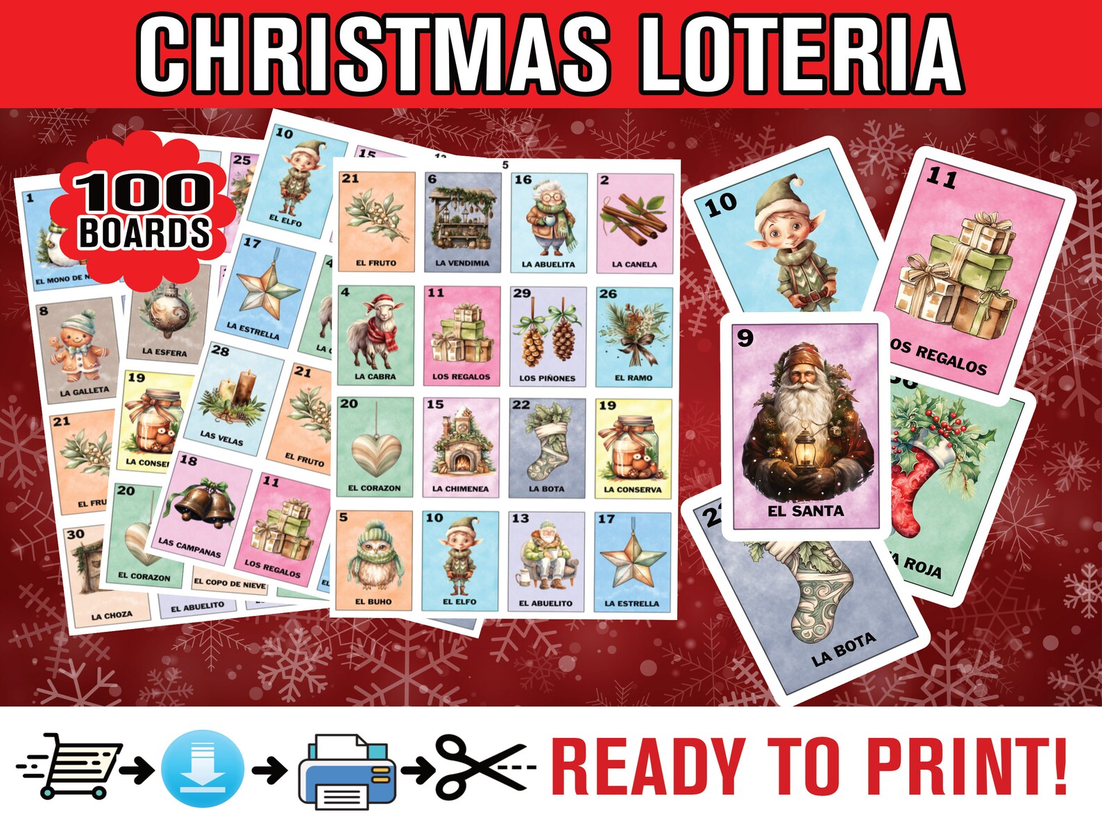 Loteria Navidad Imprimir Loteria Navideña Espanol Loteria Navidena ...