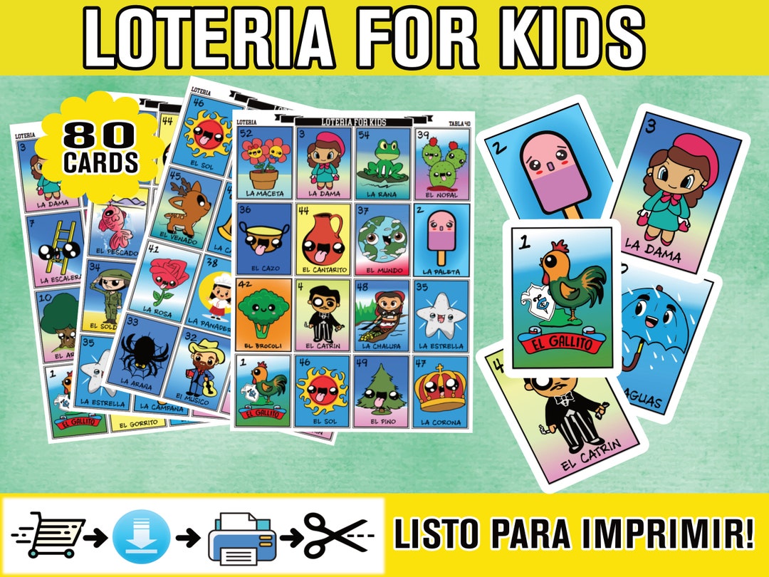 Loteria for Kids Friendly Loteria Game for Party and School BIG Loteria ...