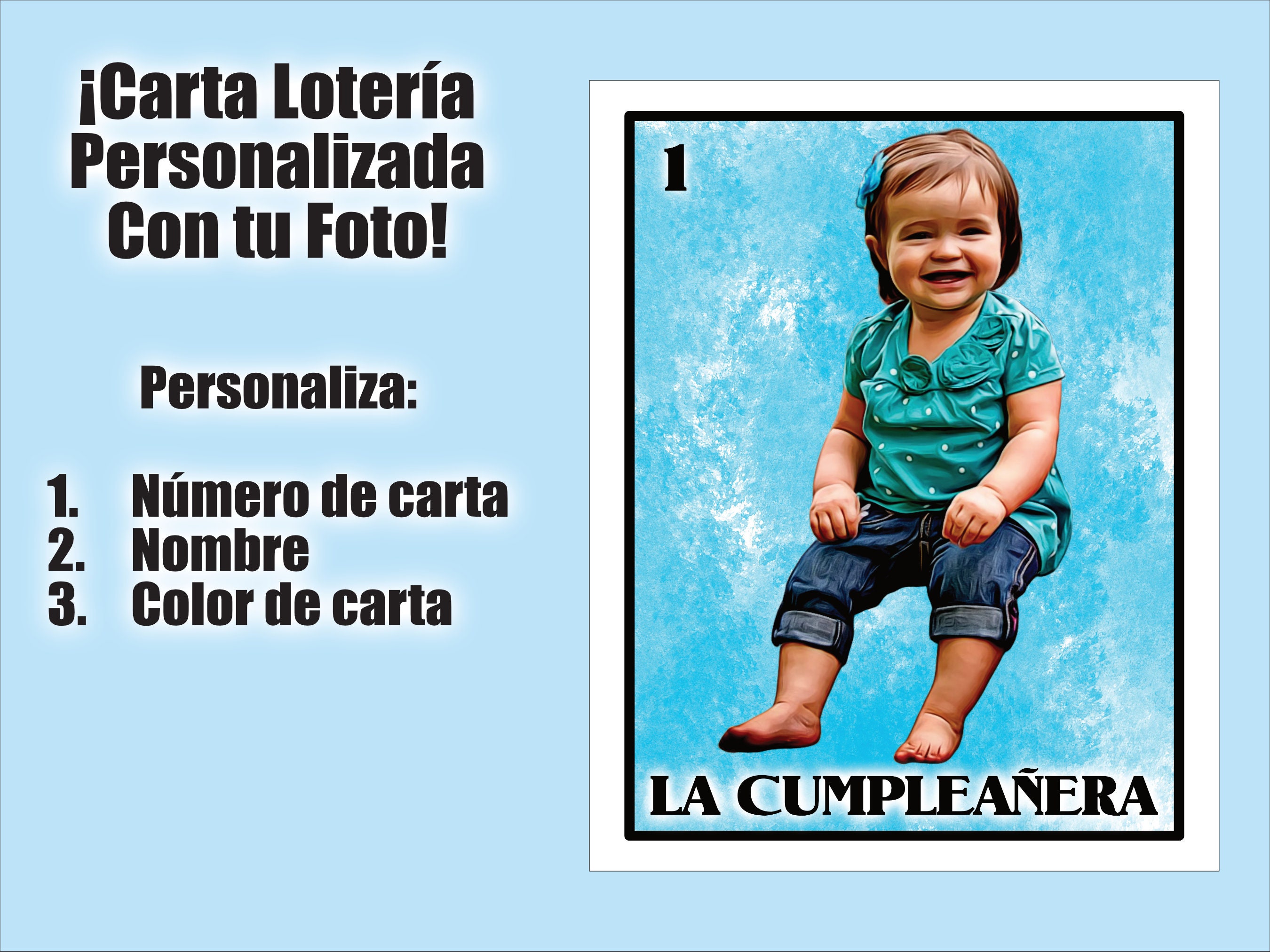 CUSTOM LOTERIA CARD for Birthday Party La Cumpleanera Loteria Card ...