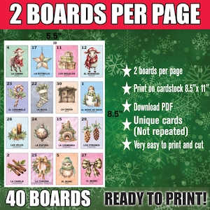 Loteria Navidad Para Imprimir En Espanol Ingles Loteria De Navidad ...