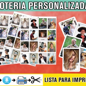 CUSTOM LOTERIA Game Template With Your Pictures Family Loteria Game ...