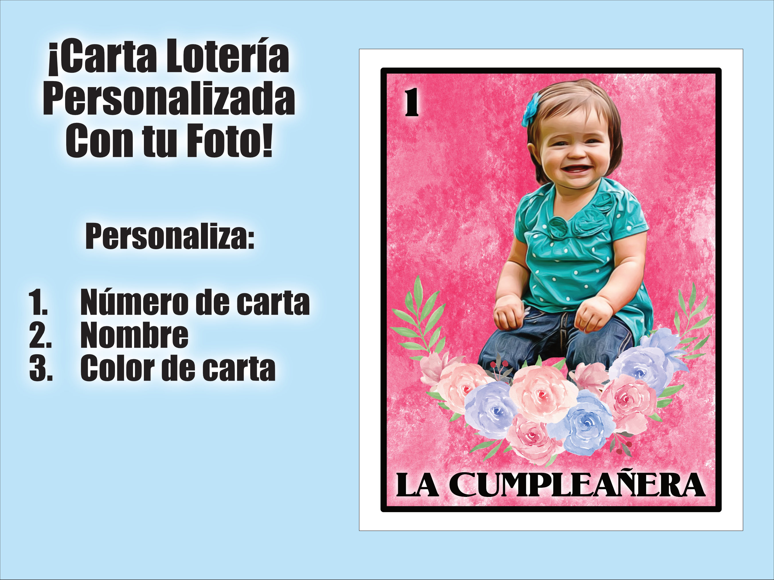 PERSONALIZED LOTERIA CARD for Mexican Loteria Birthday Party La ...