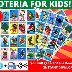 Mexican Loteria Game Cards Printable PDF INSTANT DOWNLOAD Digital File ...