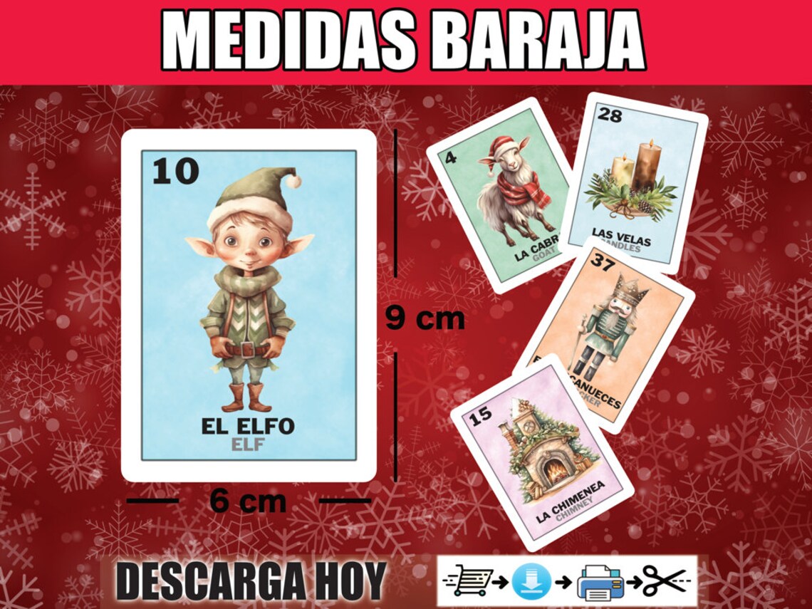 Loteria Navidad Para Imprimir En Espanol Ingles Loteria De Navidad ...
