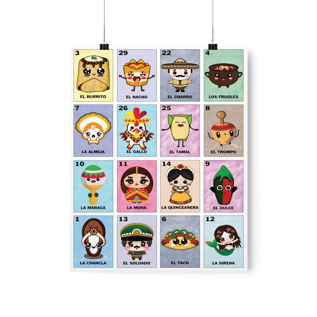 Mexican Loteria Printable Wall Art for Kids Room Classroom School ...