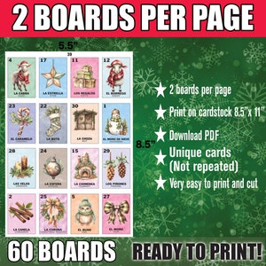 Christmas Loteria Spanish English Cards Printable Game INSTANT DOWNLOAD ...
