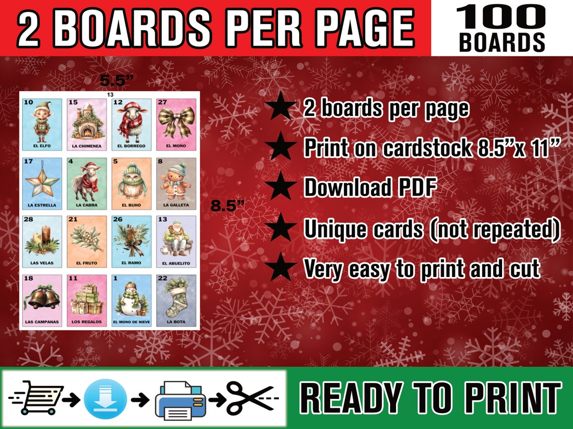 Loteria Navidad Imprimir Loteria Navideña Espanol Loteria Navidena ...