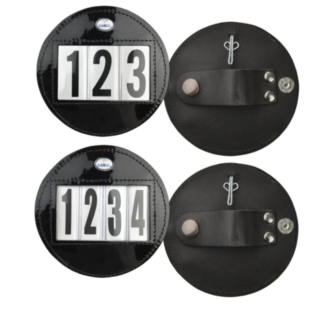 Hamag™ Patent Leather Bridle Number Holders (pair) - Round | Custom ...