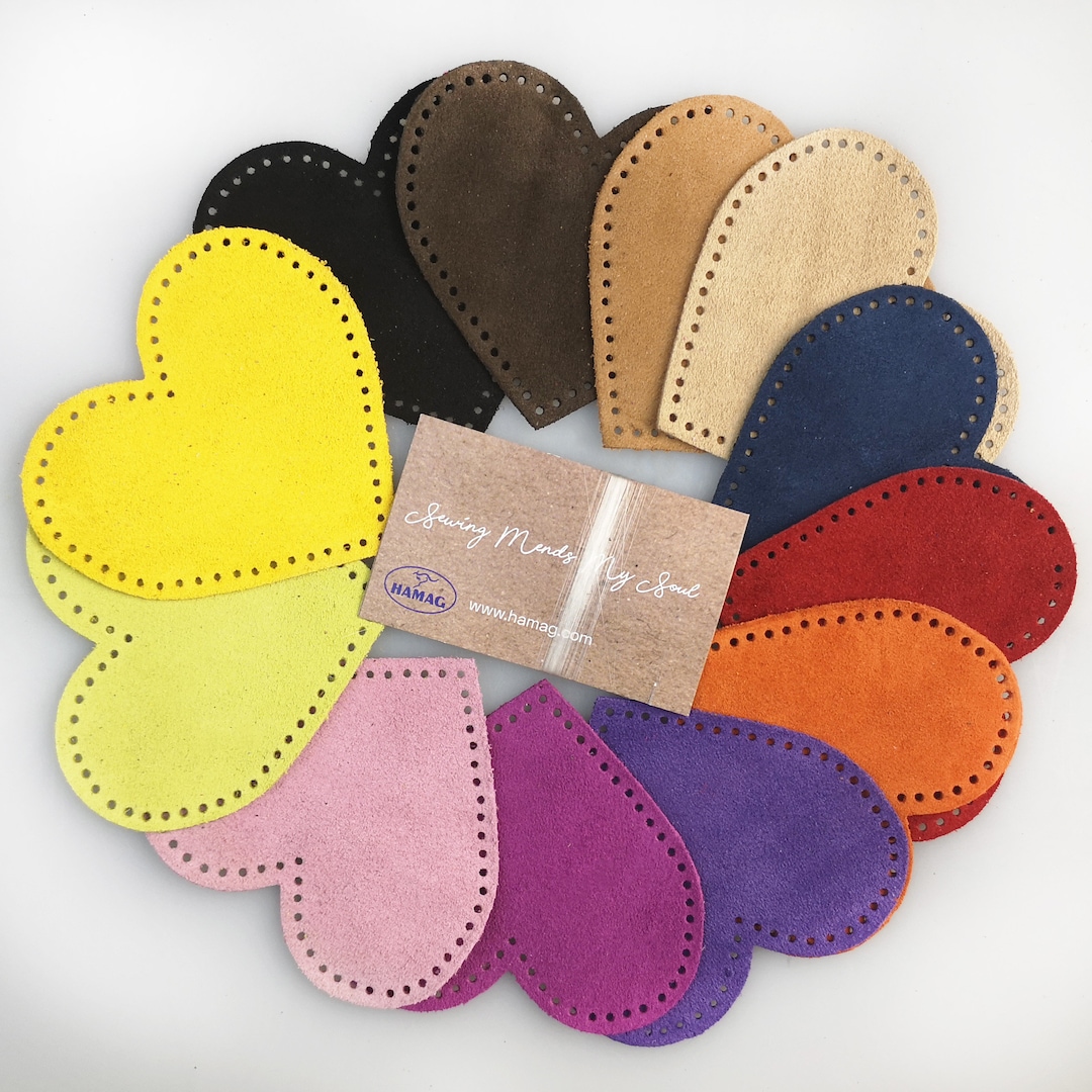 Hamag™ Heart Suede Leather Elbow Knee Patches - Pair. Choice of 16 ...
