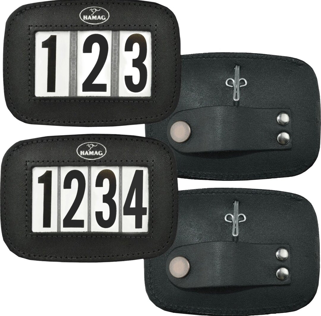 Personalised Hamag™ Leather Bridle Number Holders (pair) | Custom ...