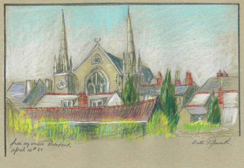 Vintage Original 1960s Drawing / Painting Picture of Bideford - Etsy