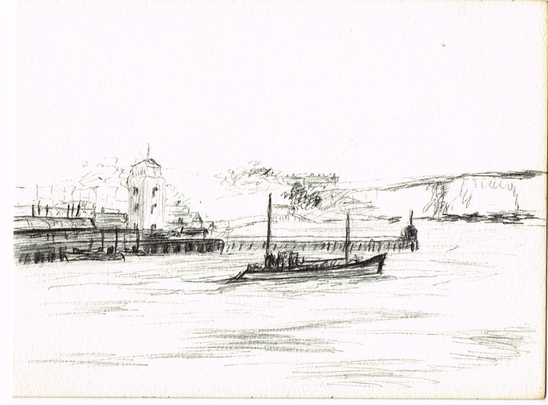 Vintage Original 1950s / 1960s Pencil Sketch Drawing Picture - Etsy