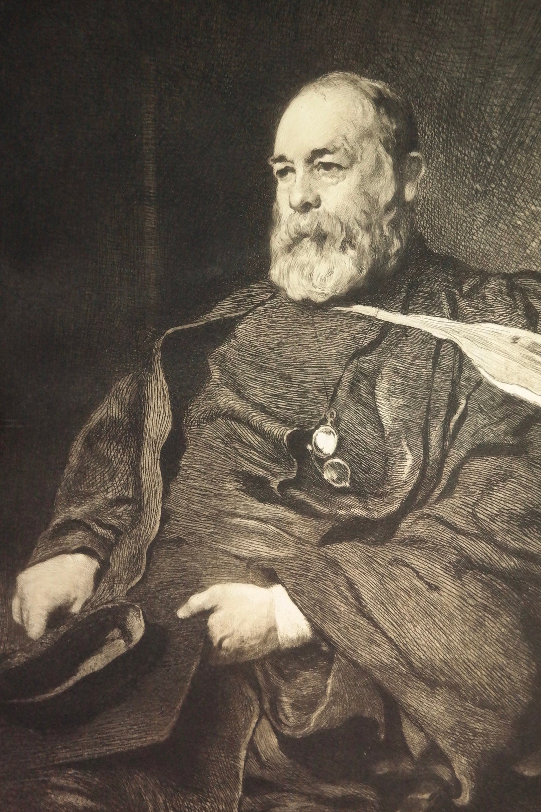 Antique Large Victorian 1800s, Sepia Etching Engraving Print of Rev ...